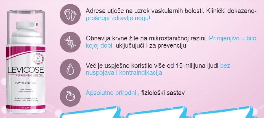 Levicose gel za proširene vene – cijena u ljekarnama, recenzije, kupiti ...