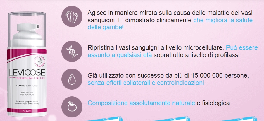 Gel Levicose per vene varicose – prezzo in farmacia, recensioni ...